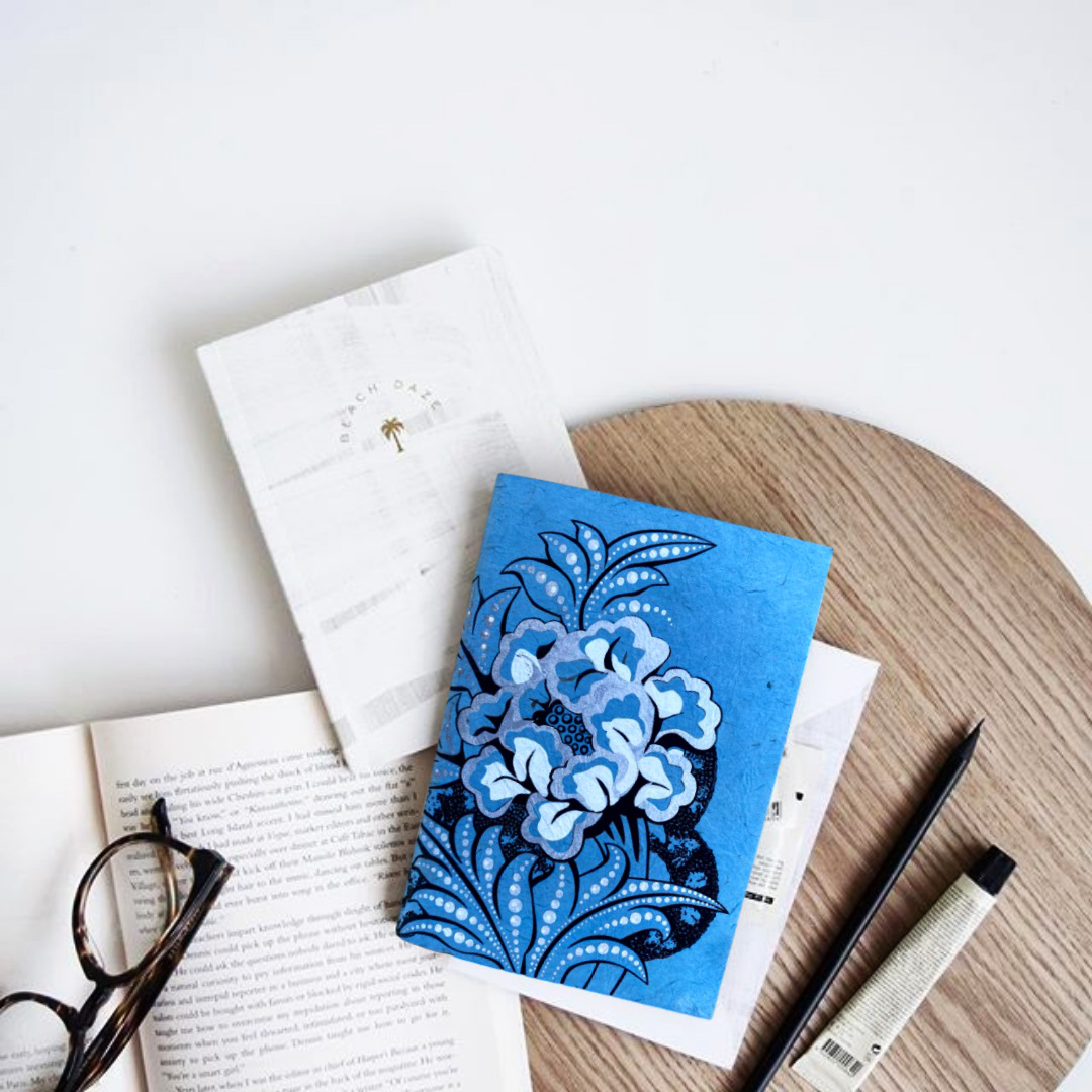 “Flower of Paradise” Blue- A6 Notebook – MBSH Nepal